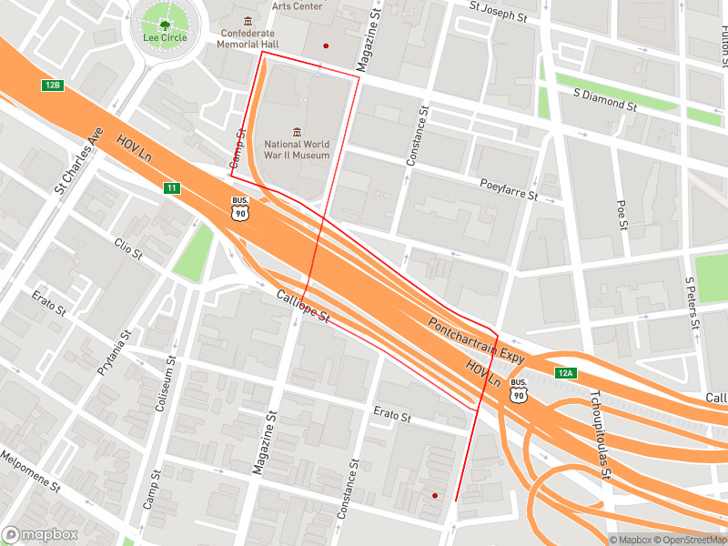 Travel from 1229 Annunciation Street to National World War II Museum ...