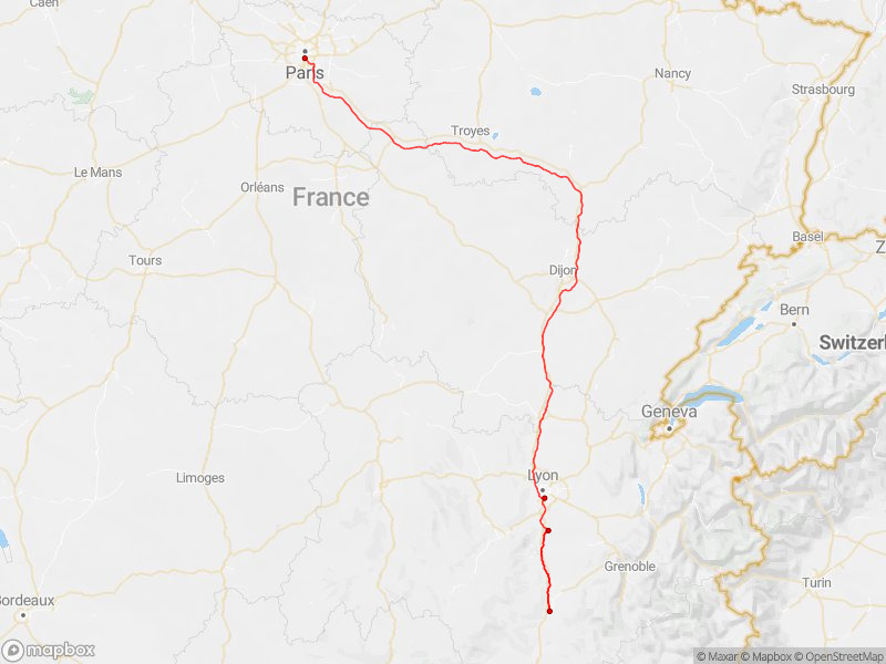 Travel from Paris to Lyon - Travegeo by ShareMap
