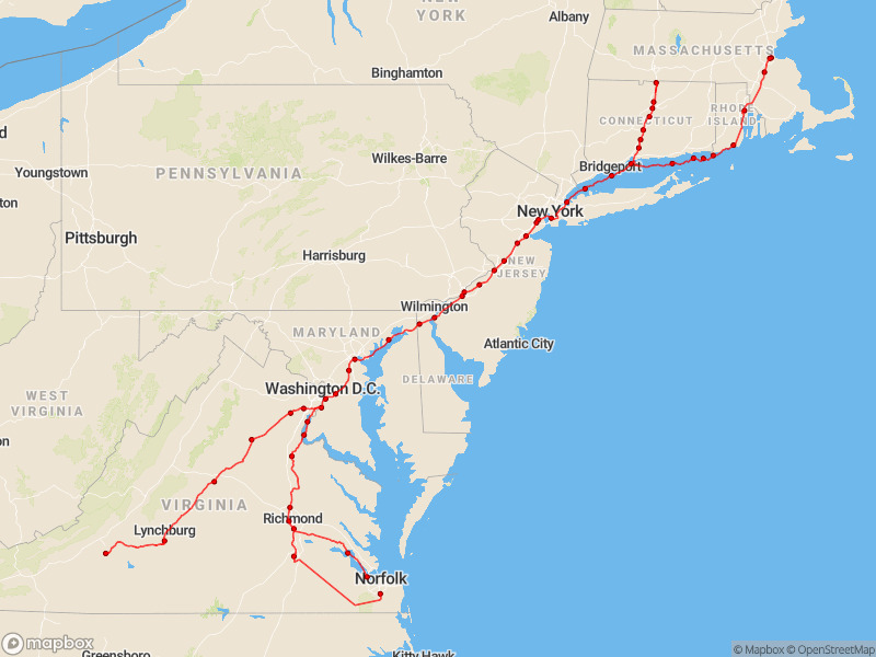 Amtrak Northeast Regional - Travegeo by ShareMap