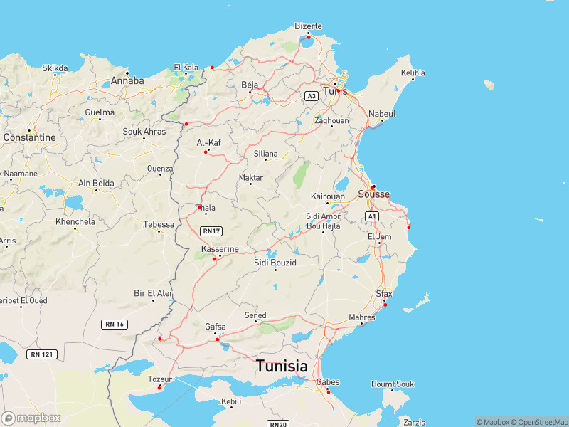 Tunisia railways - Travegeo by ShareMap