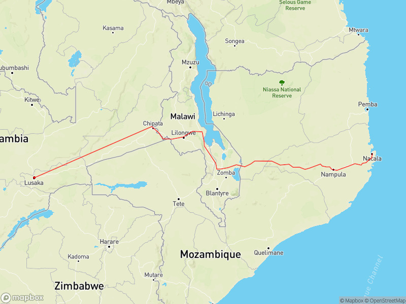 Transport from Zambia - Travegeo by ShareMap