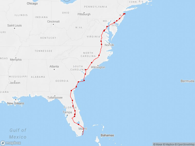 Amtrak Silver Service 2 - Travegeo by ShareMap