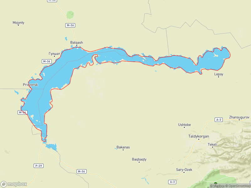 Lakes 50m=Lake Balkhash Balqash Kli - Travegeo by ShareMap