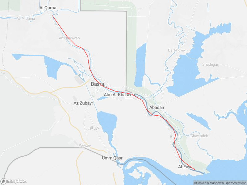 Rivers 50m=Shatt al Arab river river - Travegeo by ShareMap