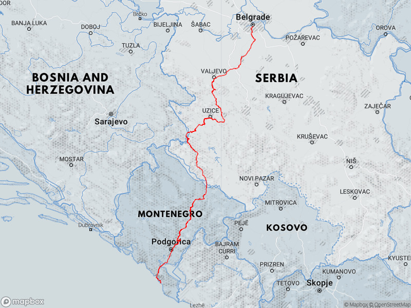 Belgrade - Bar Railway - Travegeo by ShareMap