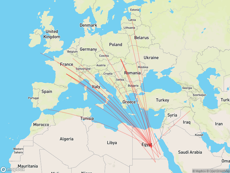 AMC Airlines Route Map - Travegeo by ShareMap