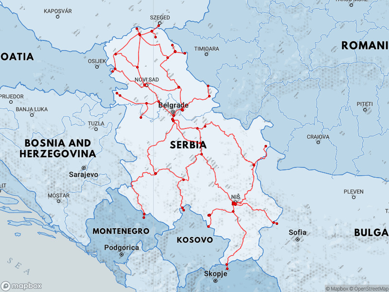 Rail Map - Serbia - Travegeo by ShareMap