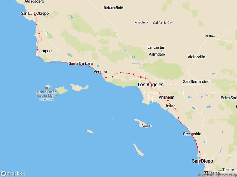 Amtrak Pacific Surfliner - Travegeo by ShareMap